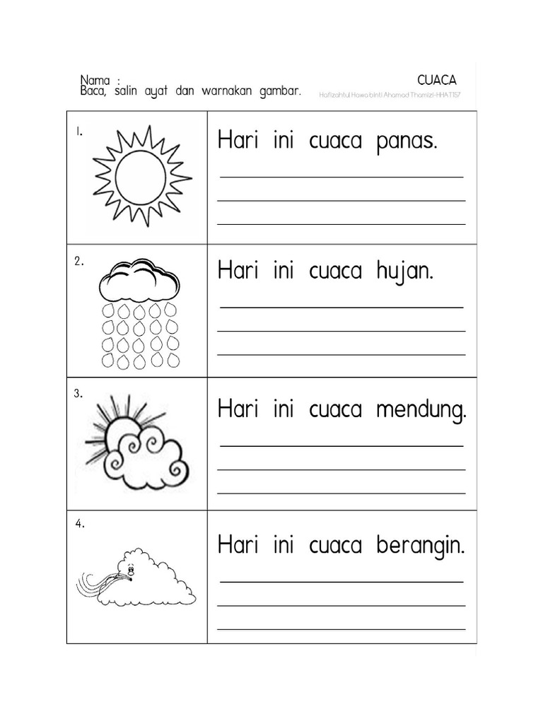 Cuaca Lembaran Kerja | PDF