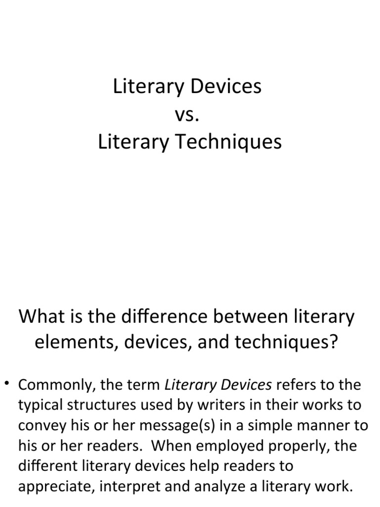 Distinguishing Literary Devices and Techniques | PDF | Narrative | Idea