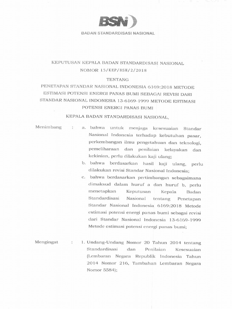 SK Sni 15 Kep BSN 2 2018 | PDF