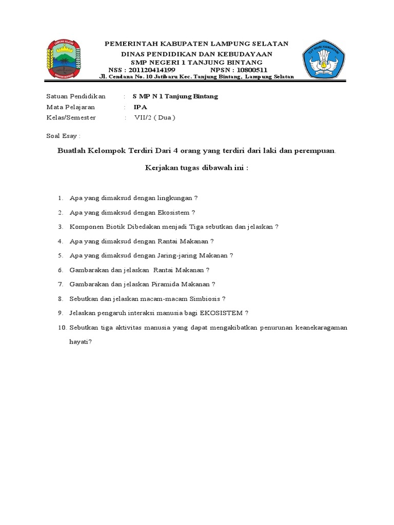 Soal IPA Kelas VII Semester 2 | PDF | Ilmu Sosial | Kesehatan Holistik