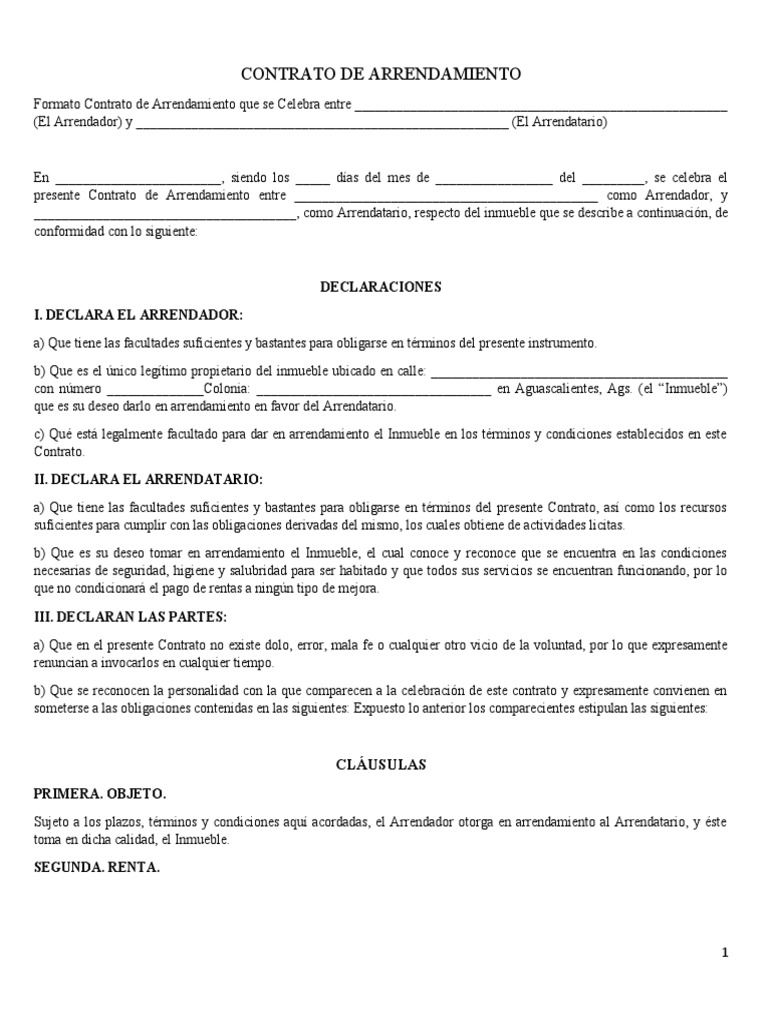 Contrato de Renta | Descargar gratis PDF | Pagos