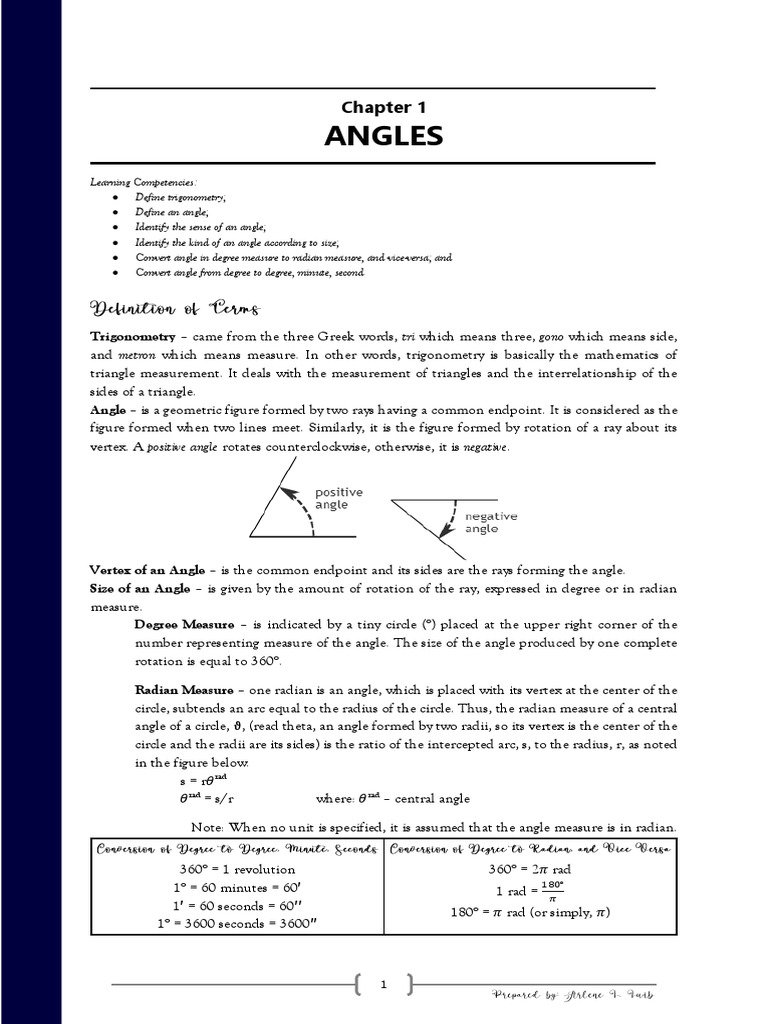 Chapter 1. Angles | PDF