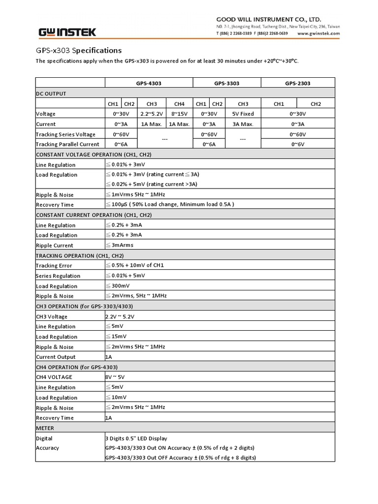 GPS-x303 - Spec (POWER SUPPLY) | PDF | Mains Electricity | Power Supply