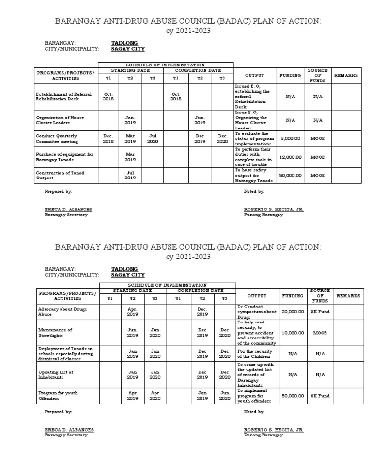 BADAC 3 Year Plan 2018-2020 | PDF