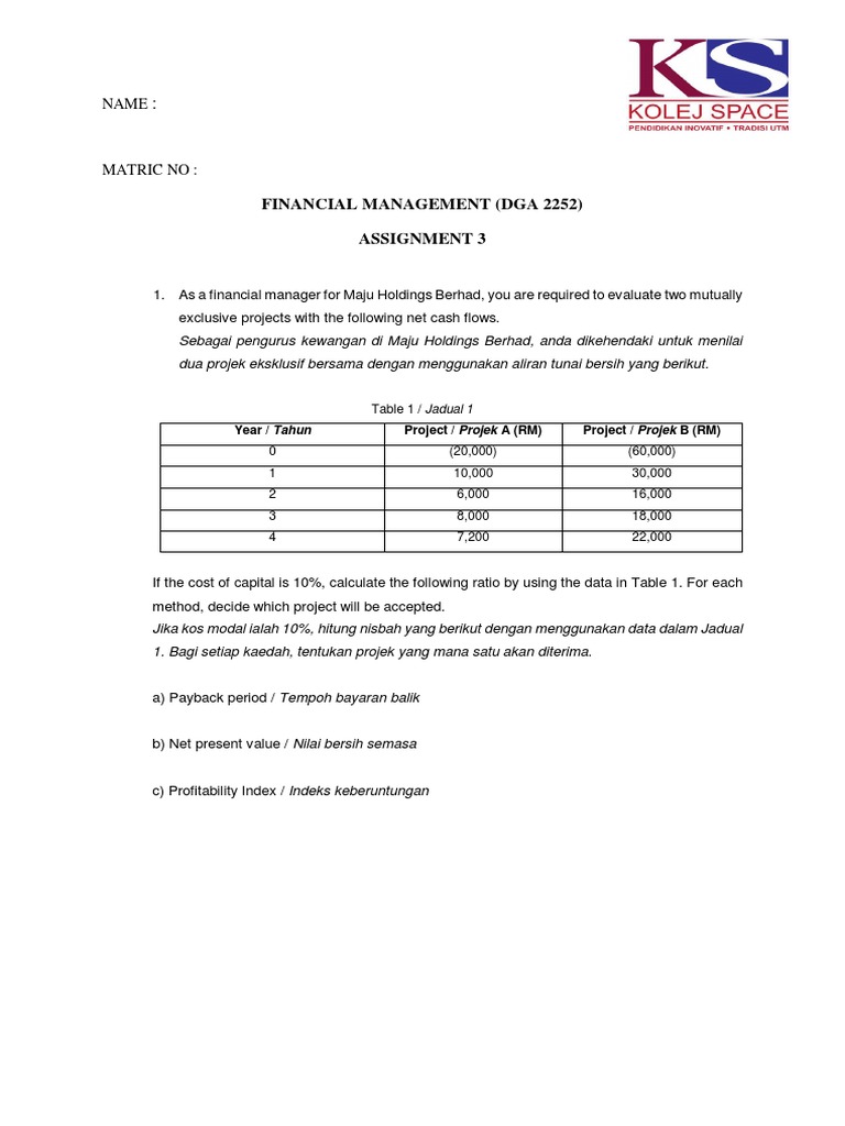 Assignment 3 Capital Budgeting | PDF