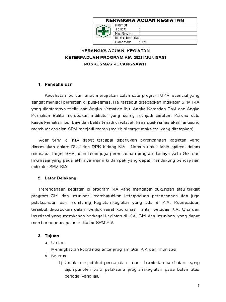Keterpaduan Program KIA Gizi Imunisasi | PDF | Pengelolaan Keuangan & Uang