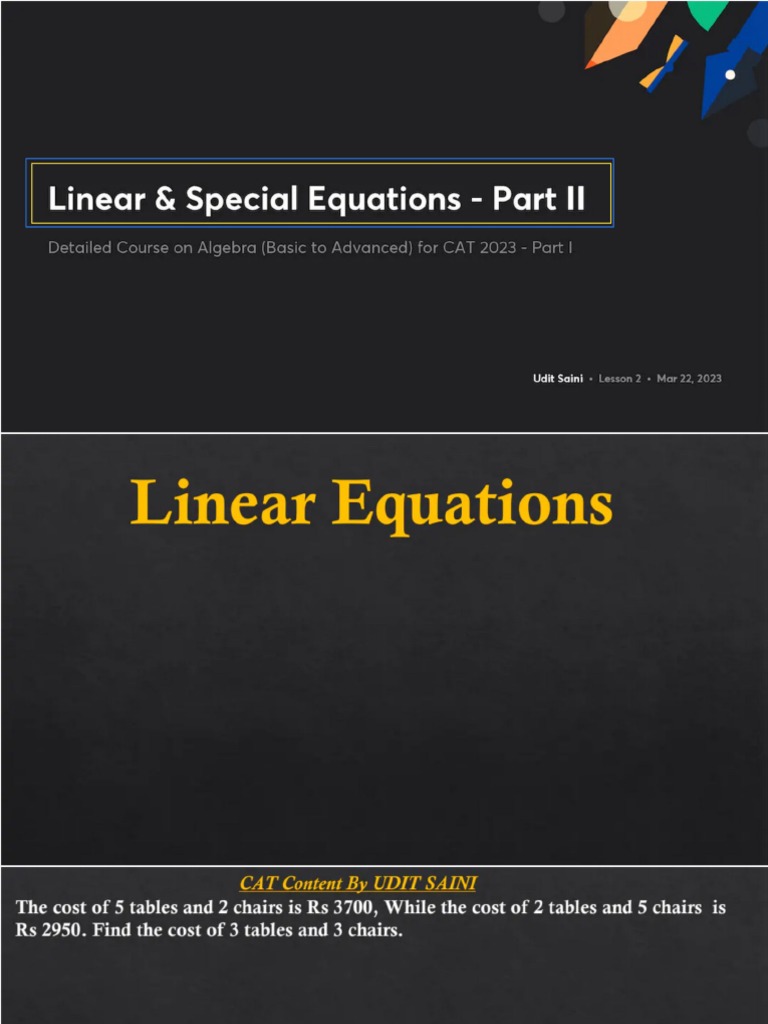 Linear Special Equations Part II With Anno | PDF