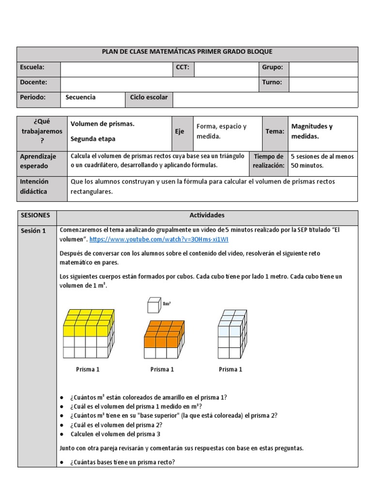 SECUENCIA 4 Volumen de Prismas | PDF | Triángulo | Volumen