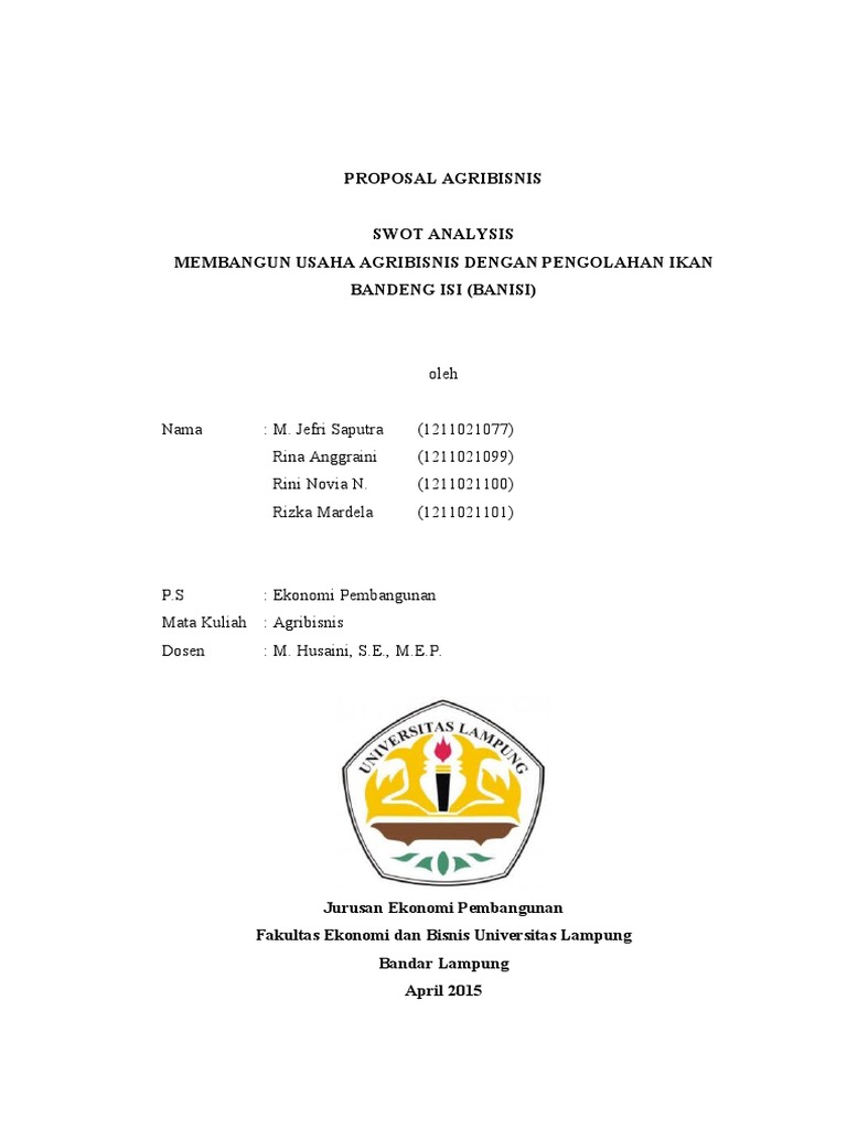 Swot Analysis Proposal Bisnis Pdf