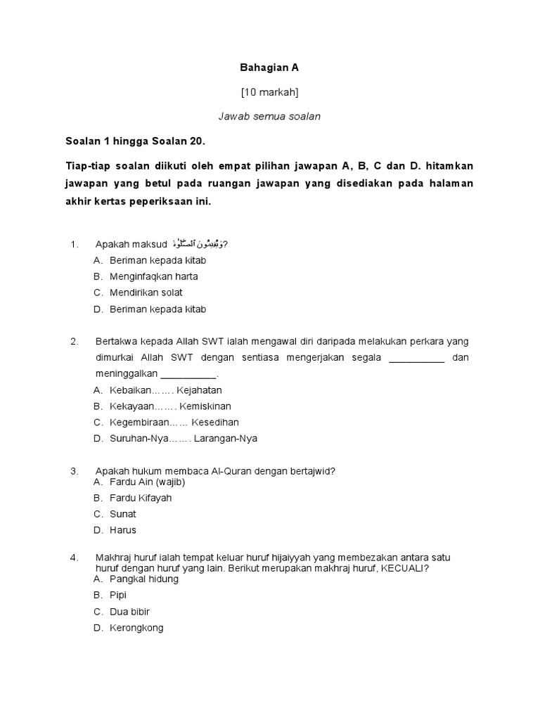 Ujian Penilaian Tingkatan 1 Pdf
