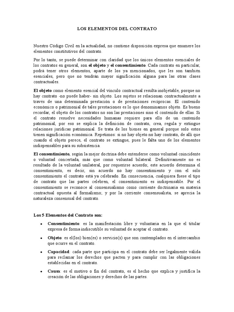 Los Elementos Del Contrato | PDF | Justicia | Crimen y violencia