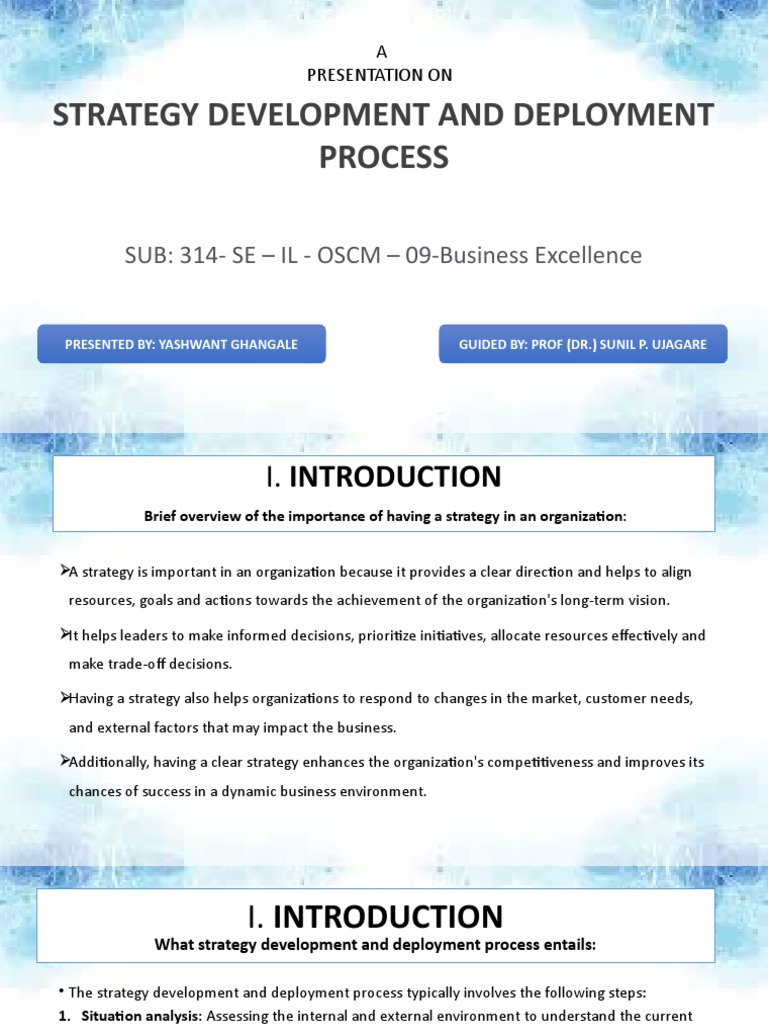 Strategy Development and Deployment Process | PDF | Strategic ...