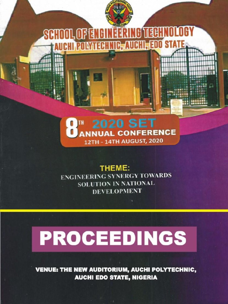 Auchi Polytechnic SET 2020 Book of Proceedings | PDF | Engineering ...