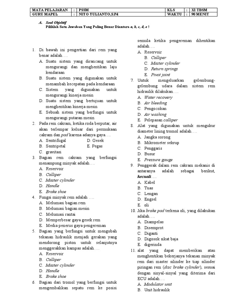 Xi PSSM Ganjil | PDF