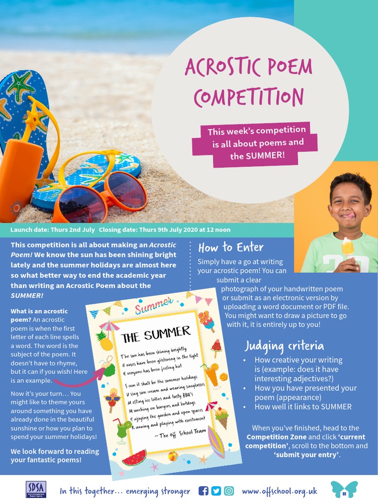 Acrostic Poem Competition | PDF | Poetry | Writing