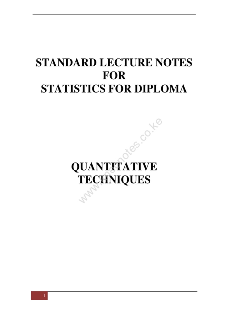 Quantitative Techniques and Stats | PDF | Equations | Statistics