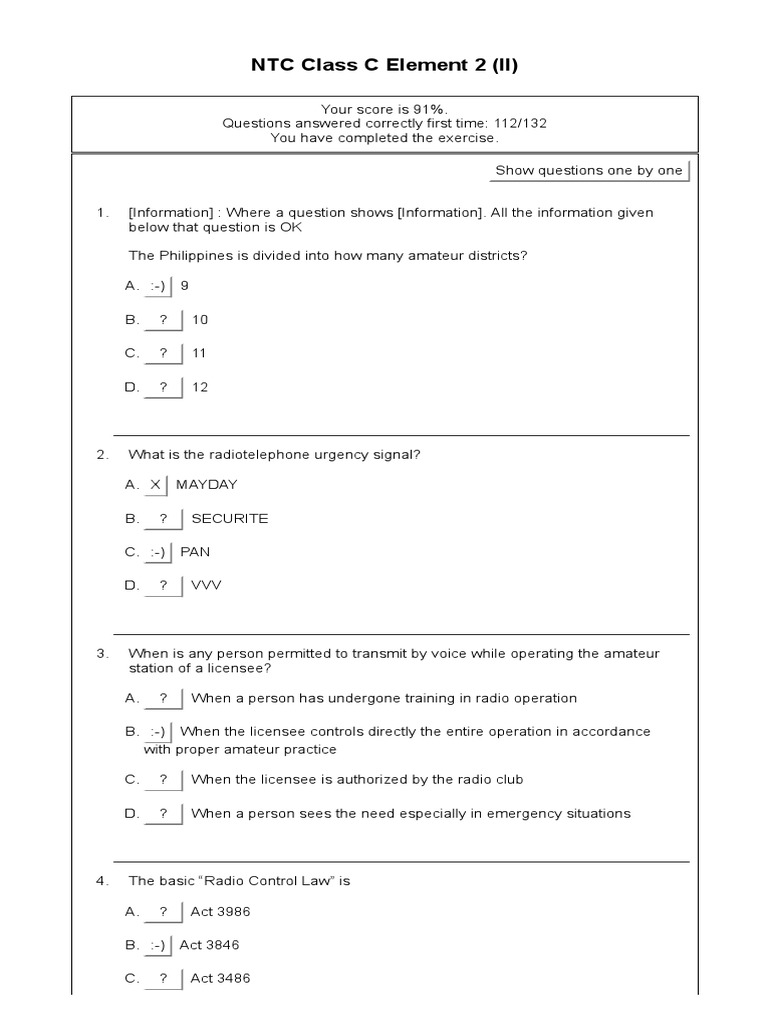 NTC Class C Element 2 (II) | PDF