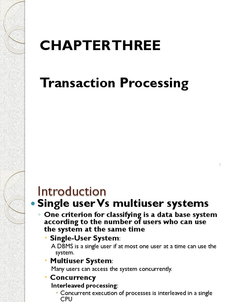 Chapter 3 Transaction Processing | PDF | Database Transaction | Distributed Computing