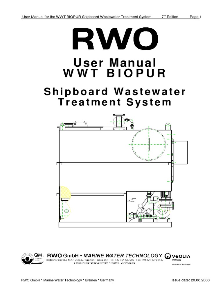 User Manual - WWT BIOPUR Shipboard Wastewater Treatment System | PDF | Computers