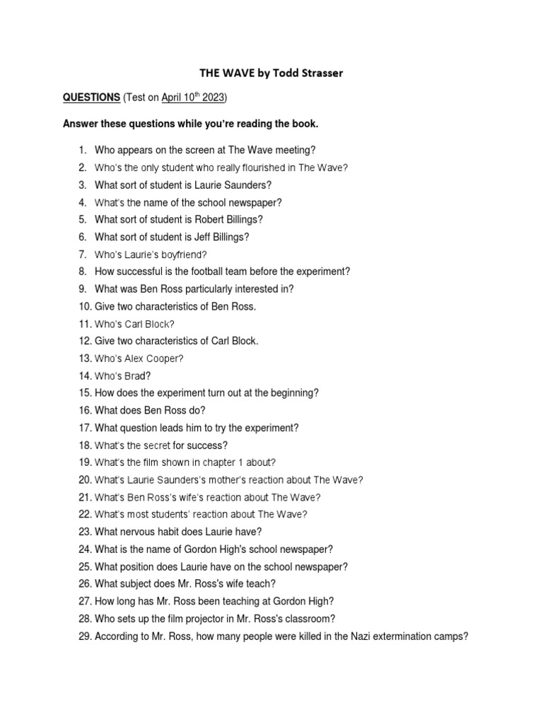 The Wave - Guidelines | PDF