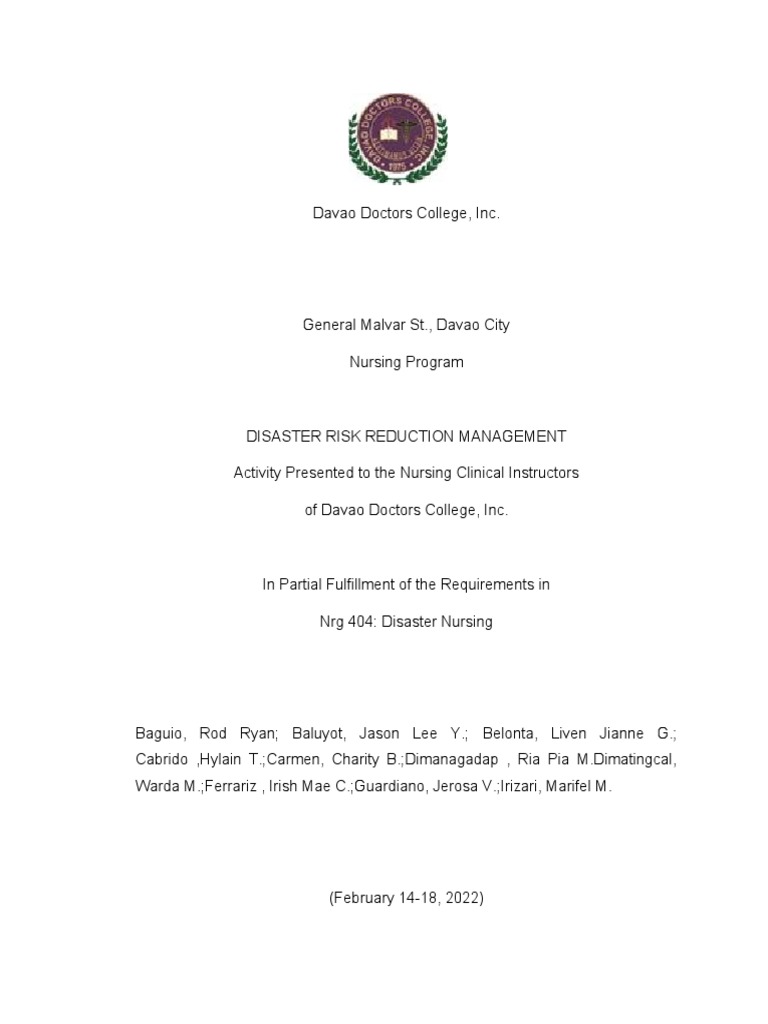 DRRM ACTIVITY (Group4) | PDF