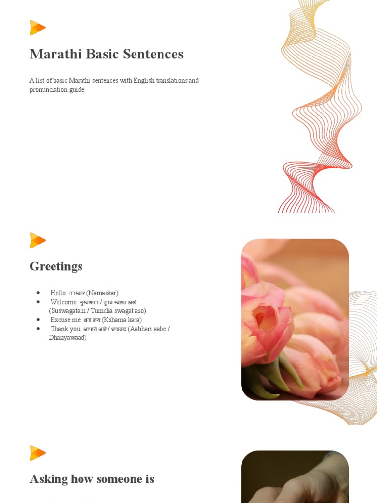 Marathi Basic Sentences | PDF