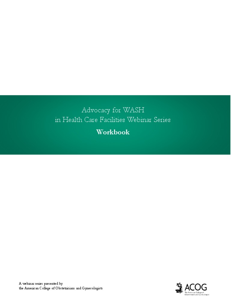 Advocacy For WASH in HCFs Webinar Series Workbook | PDF | Wash | Public ...