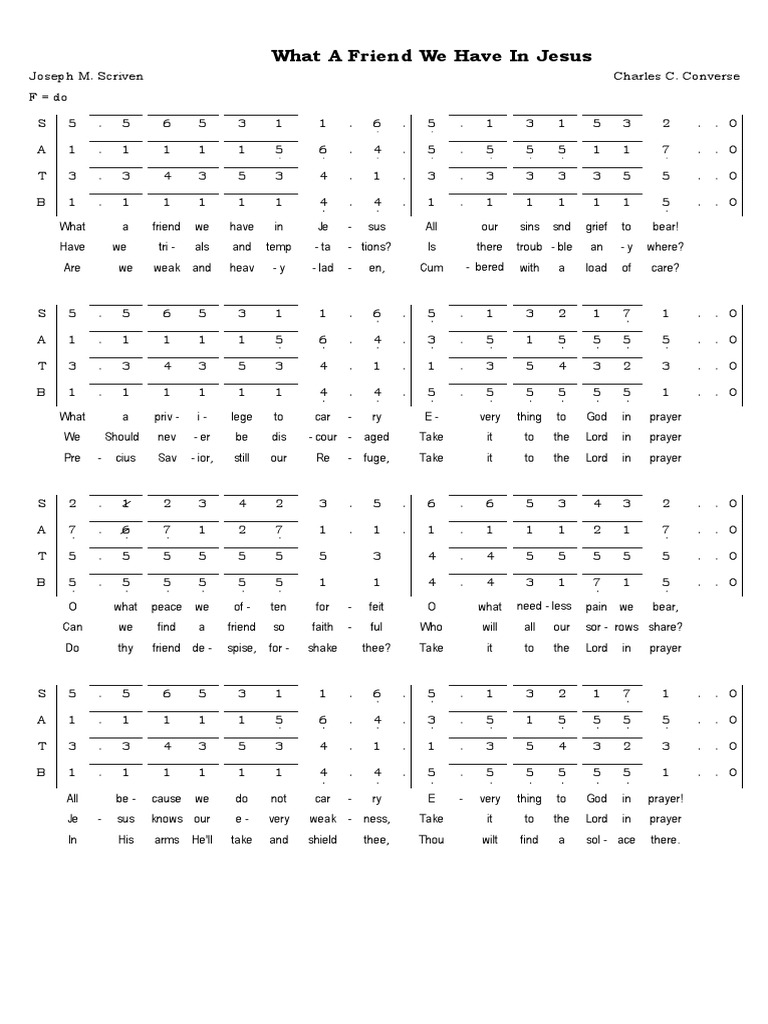 What-A-Friend-We-Have-In-Jesus | PDF