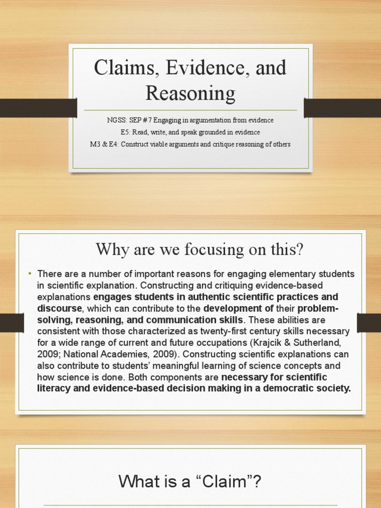 Claims, Evidence, and Reasoning Presentation (KSD) | PDF | Wetland ...