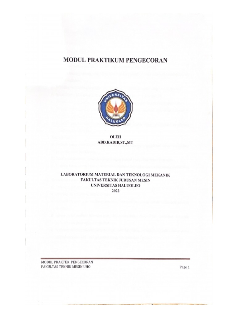 Modul Praktikum Pengecoran | PDF