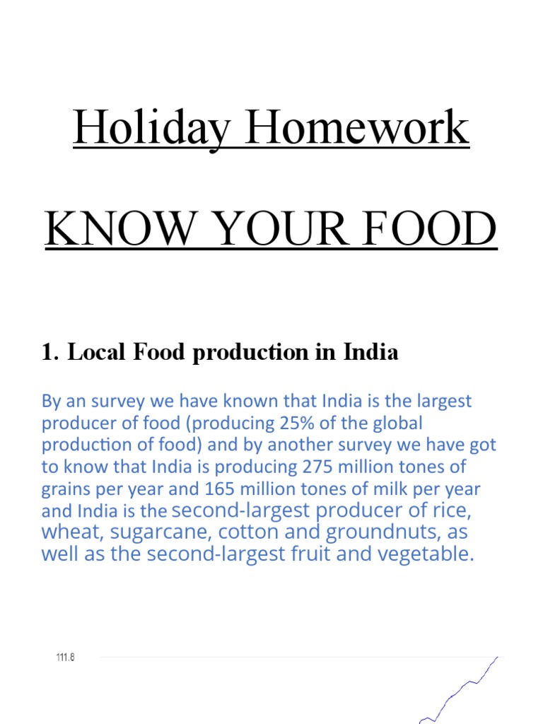 JPS Holiday Homework: Food and Nutrition | PDF | Social Science | Self ...
