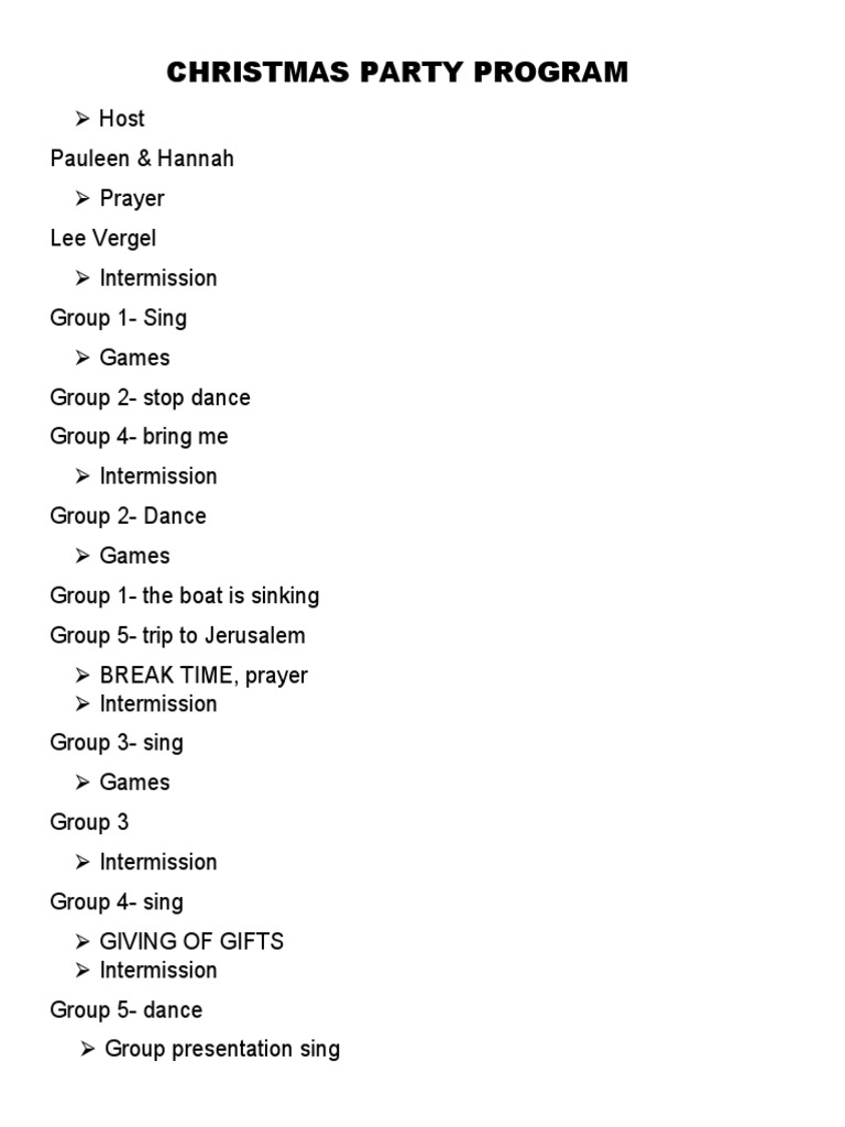 Christmas Party Program | Download Free PDF | Christmas