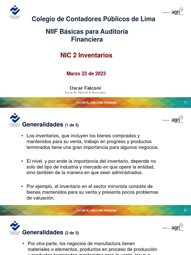 Guía sobre NIC 2: Medición de Inventarios | PDF | Inventario | normas ...
