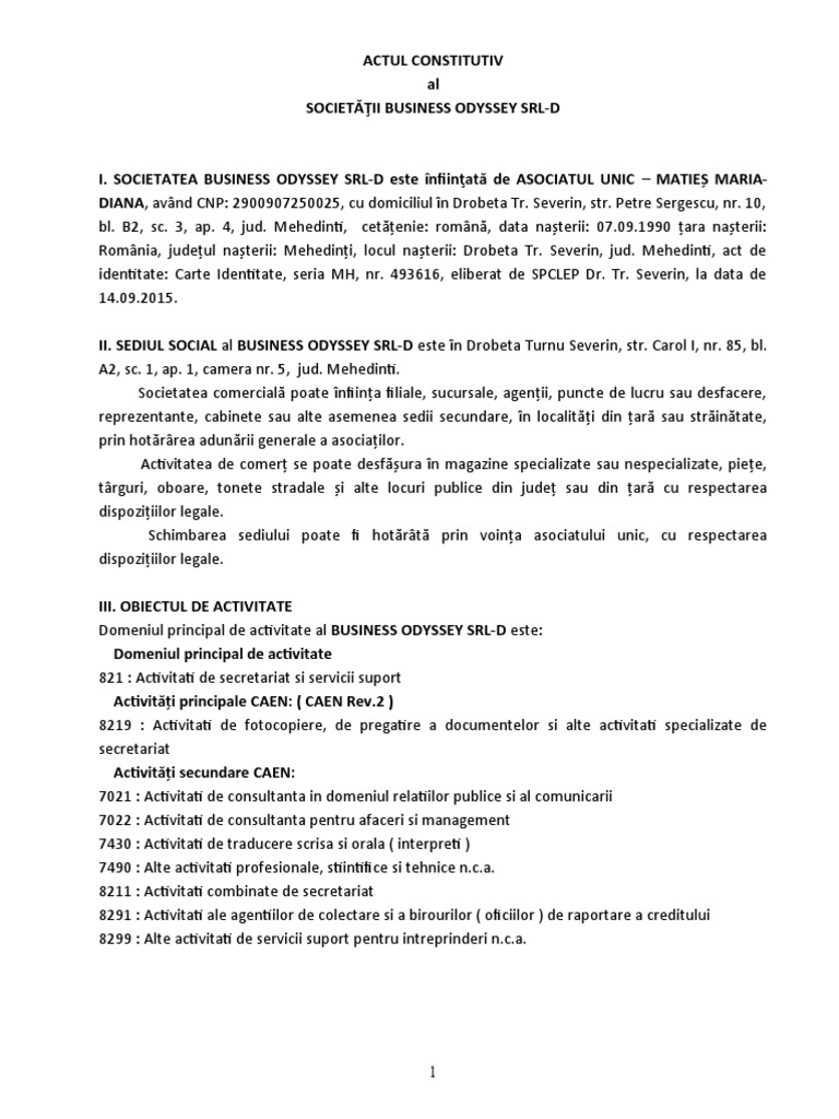 ACTUL CONSTITUTIV | PDF