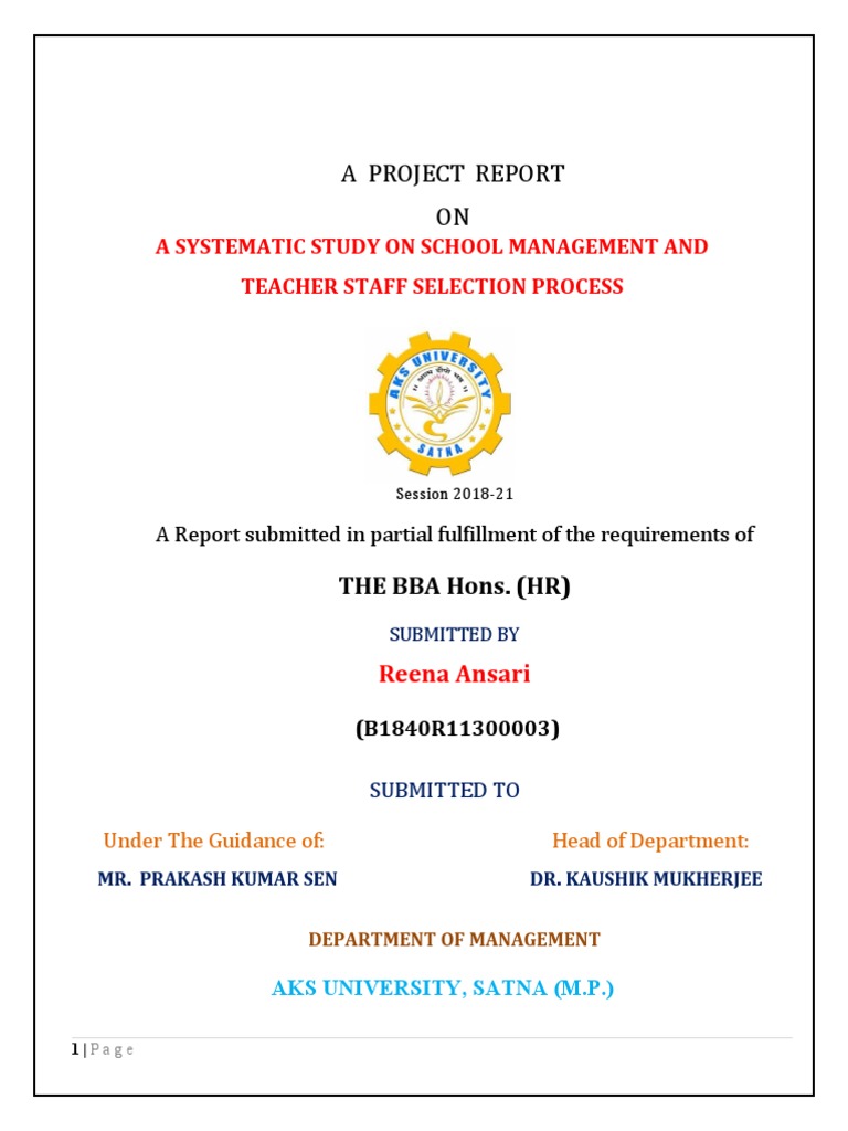 A Systematic Study On School Management and Teacher Staff Selection ...