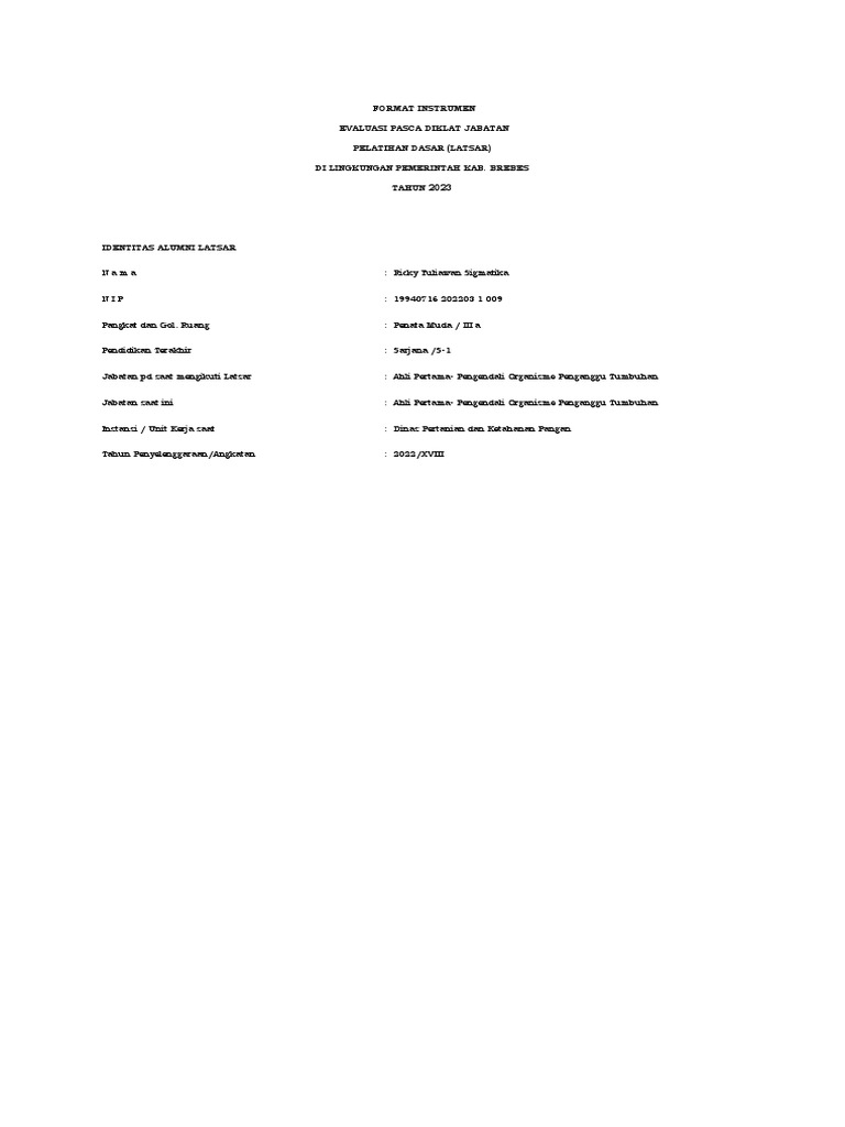 Format Instrumen | PDF