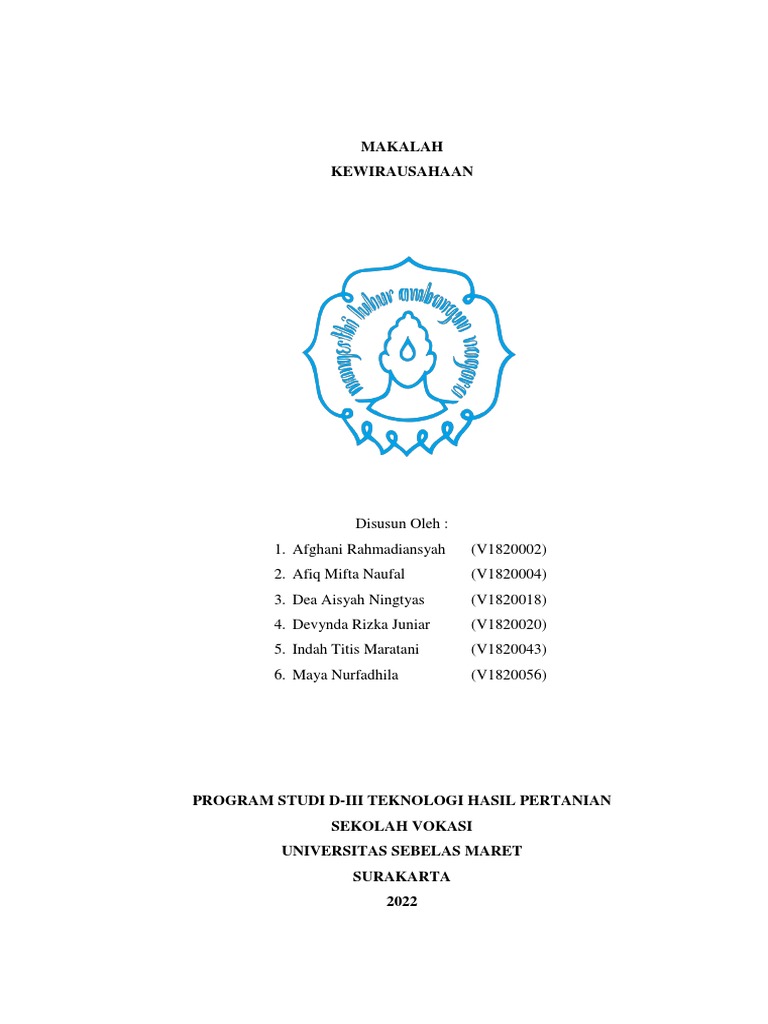 Kelompok 1 THP A Kewirausahaan | PDF | Bisnis