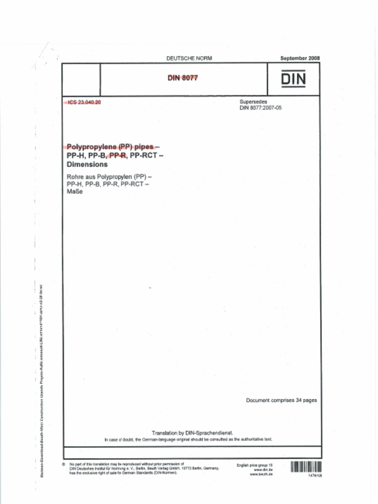 Highlighted Excerpts From DIN-8077-2008 | PDF