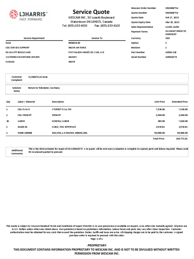 Mso008754 - Rom Estimate | PDF