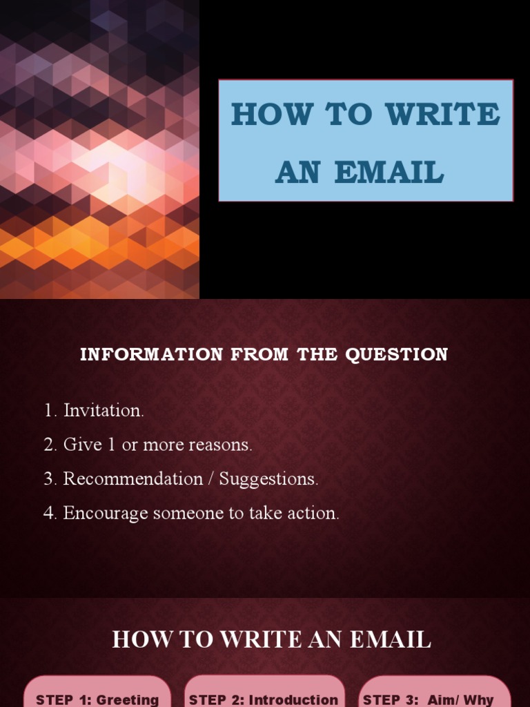 How To Write An Email | PDF | Asian Cuisine | Cooking
