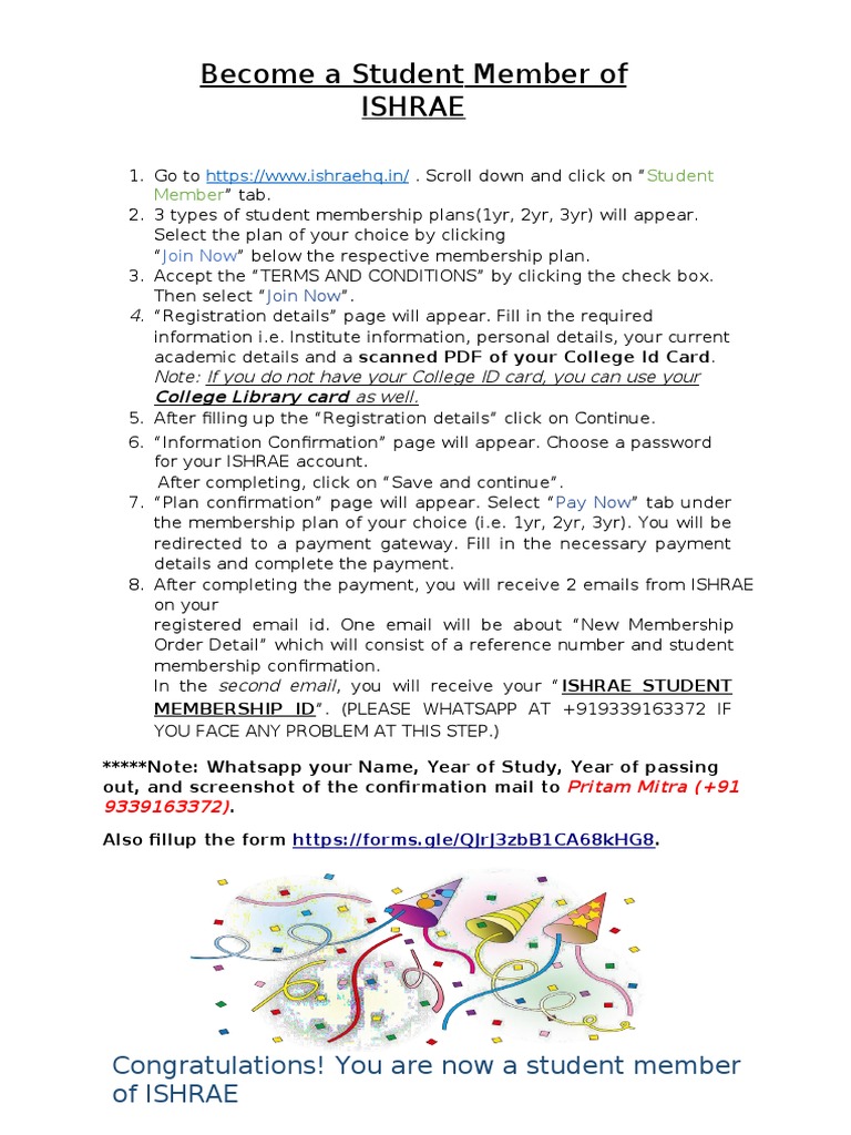 ISHRAE Membership Steps 2023-24-1 | PDF | Computing