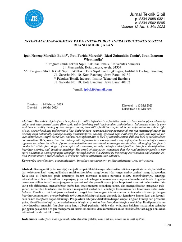 Interface Management in Public Infrastructure | PDF