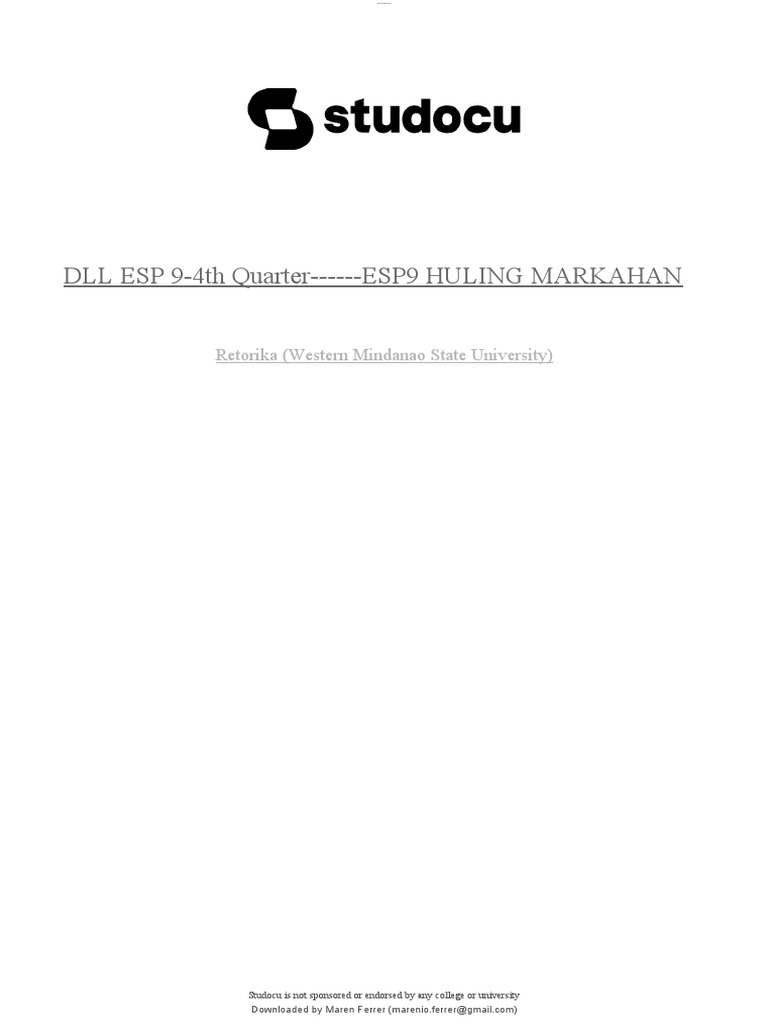 DLL Esp 9 4th Quarter Esp9 Huling Markahan | PDF