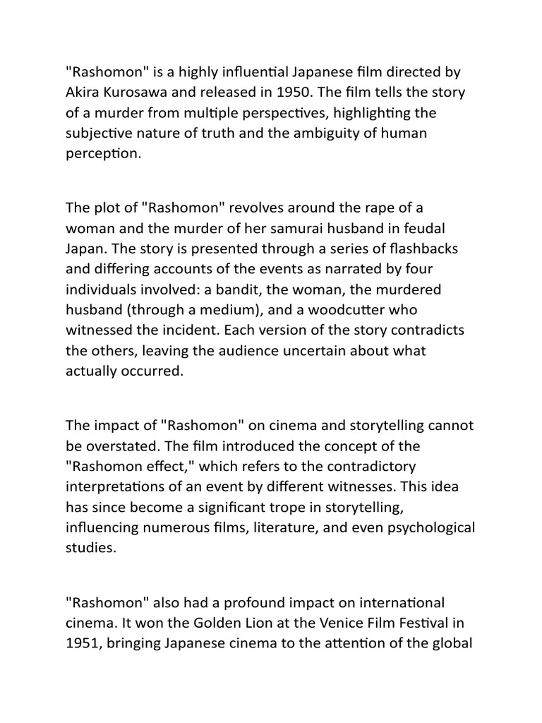 Rashomon | PDF