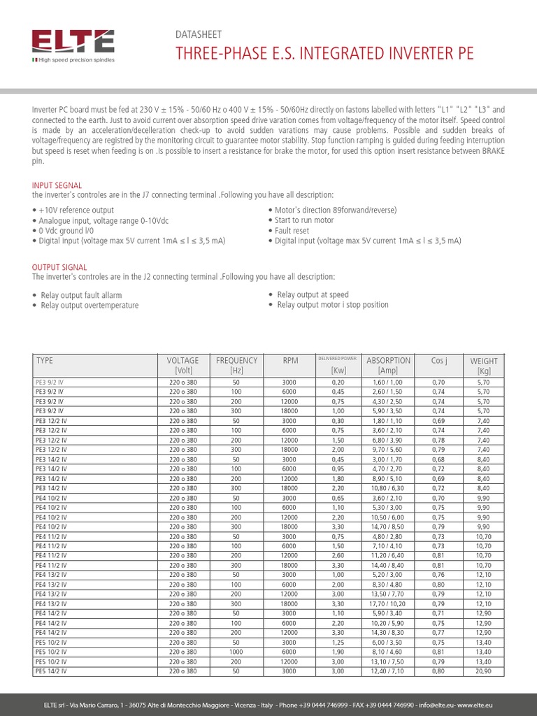 Inverter Integrato Trifase Pe | PDF | Power Inverter | Relay