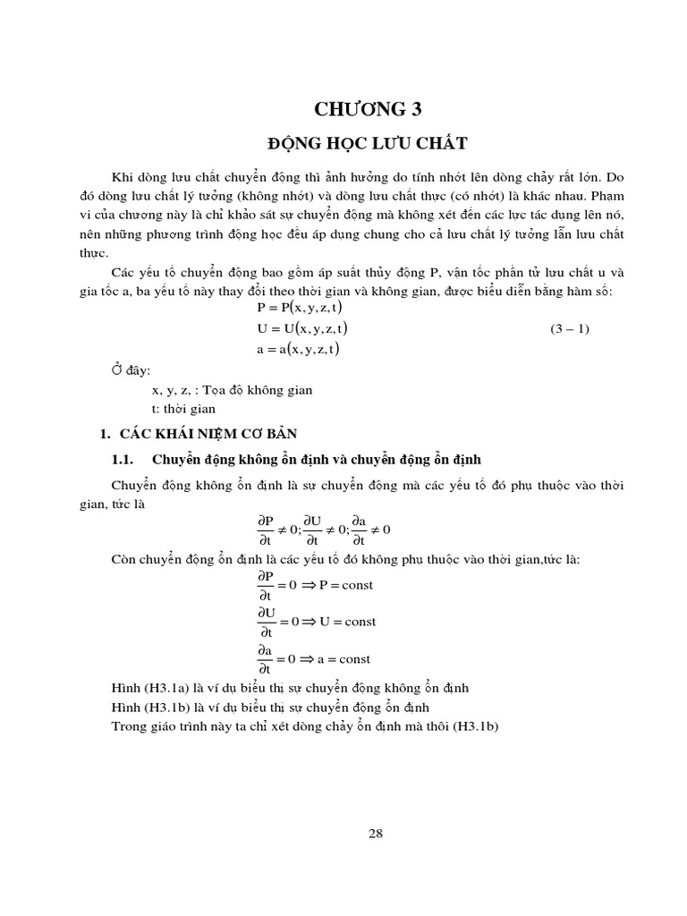 Quá trình cơ học - C3 - Động học lưu chất | PDF