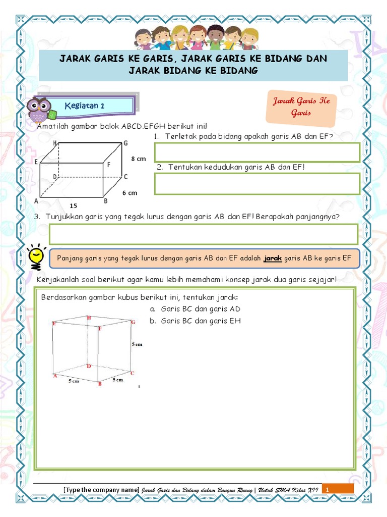 Jarak Garis dan Bidang dalam Geometri | PDF