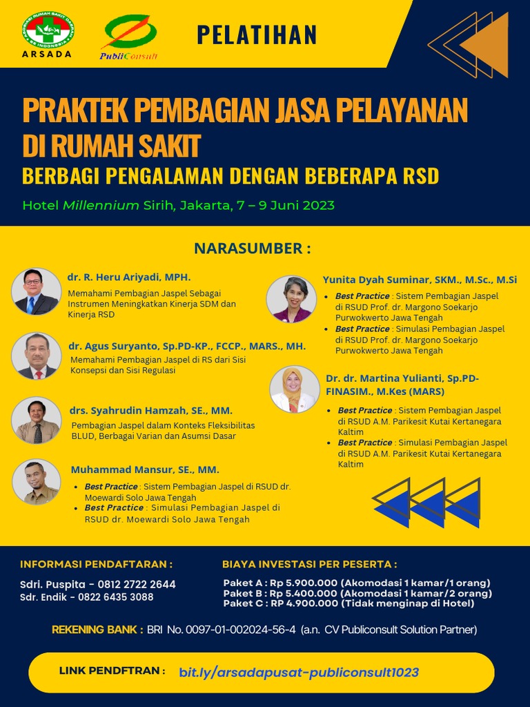 Undangan Dan Tor Pelatihan Menyususn Sitem Pemabagian Jaspel, JKT 7 - 9 Juni 2023 | PDF