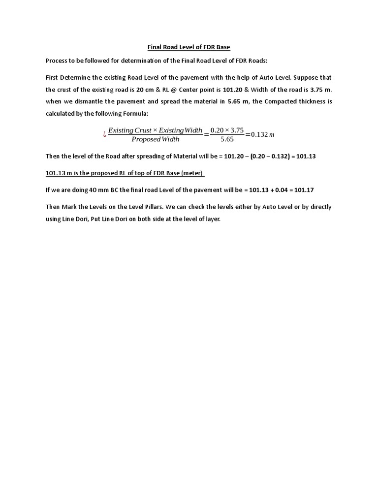 Final Road Level | PDF | Road | Materials