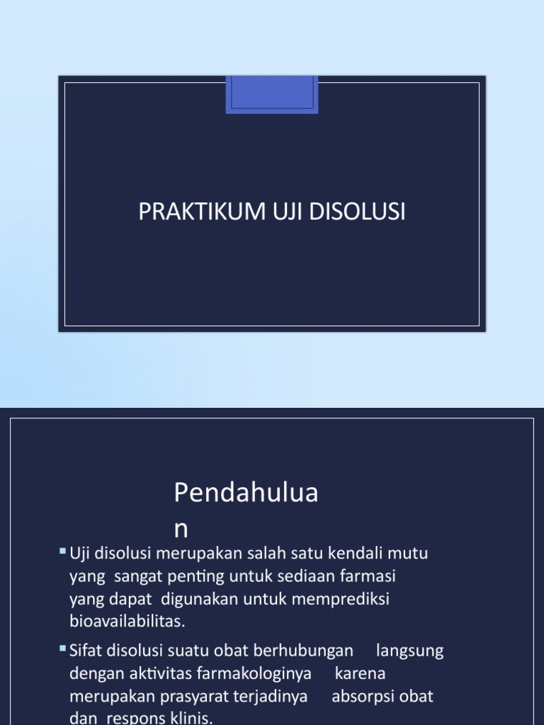 Uji Disolusi: Metode dan Prosedur | PDF